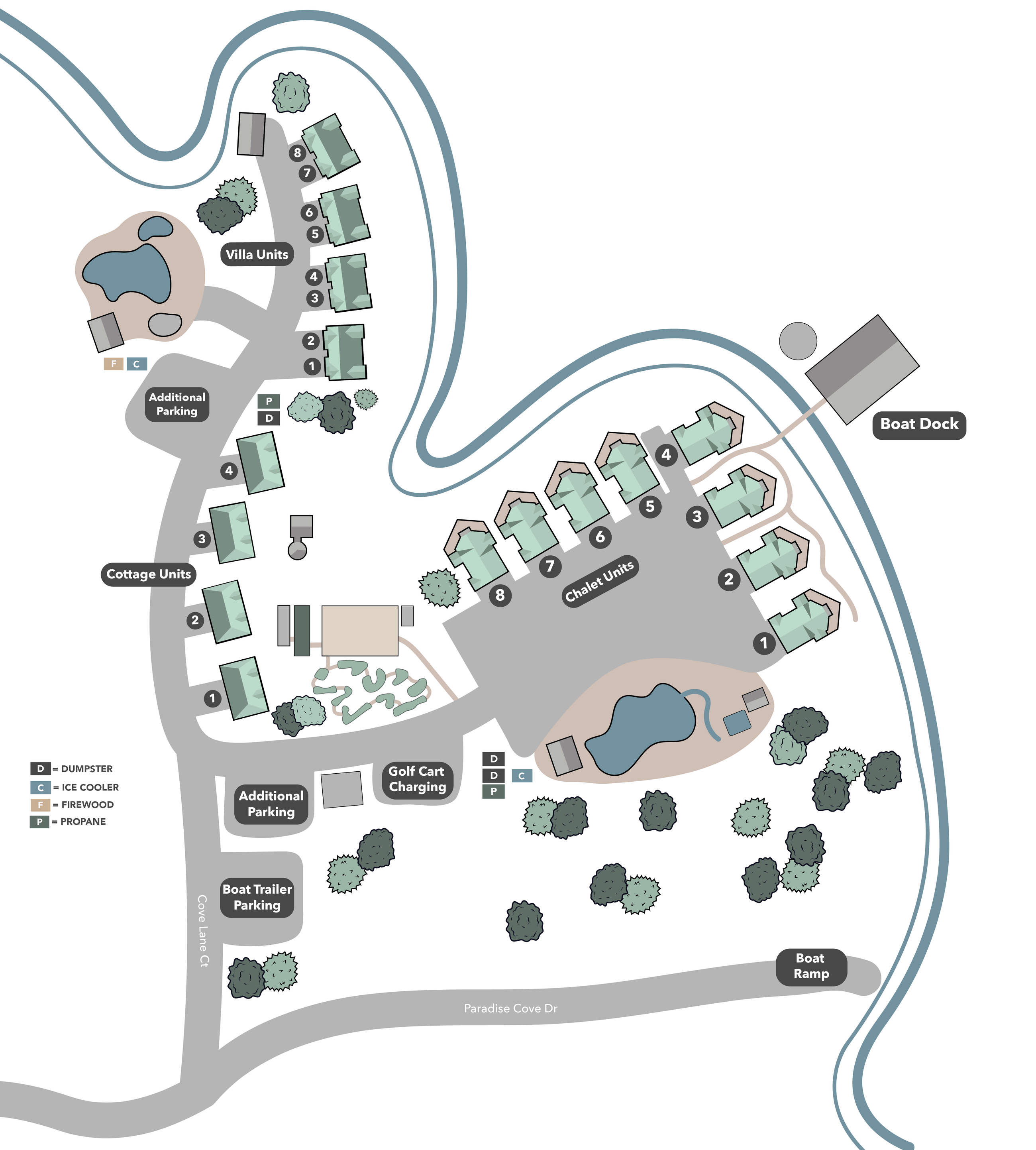 Map of The Resort | Chalets of the Lake | Branson, MO