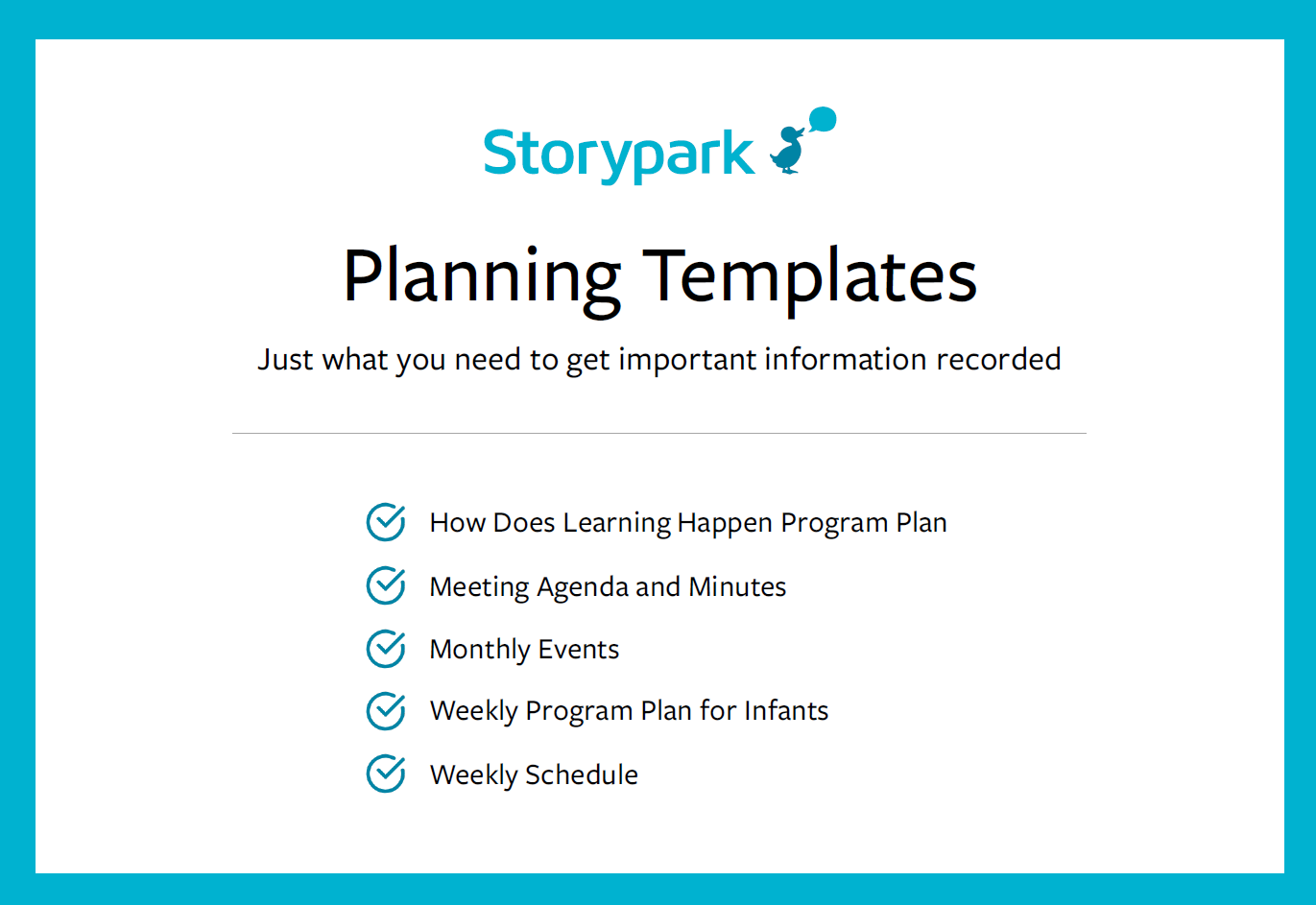 Downloadable planning templates - Storypark