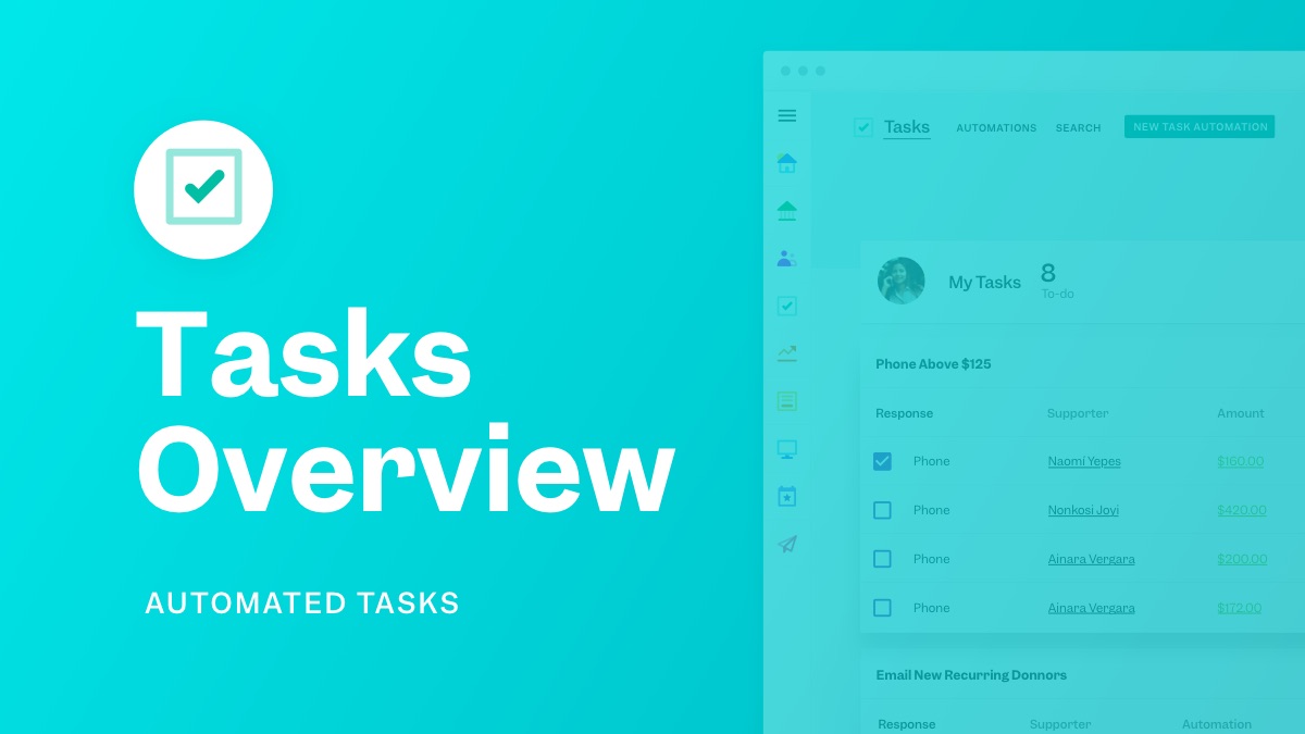 Tasks Overview Lesson | Funraise University
