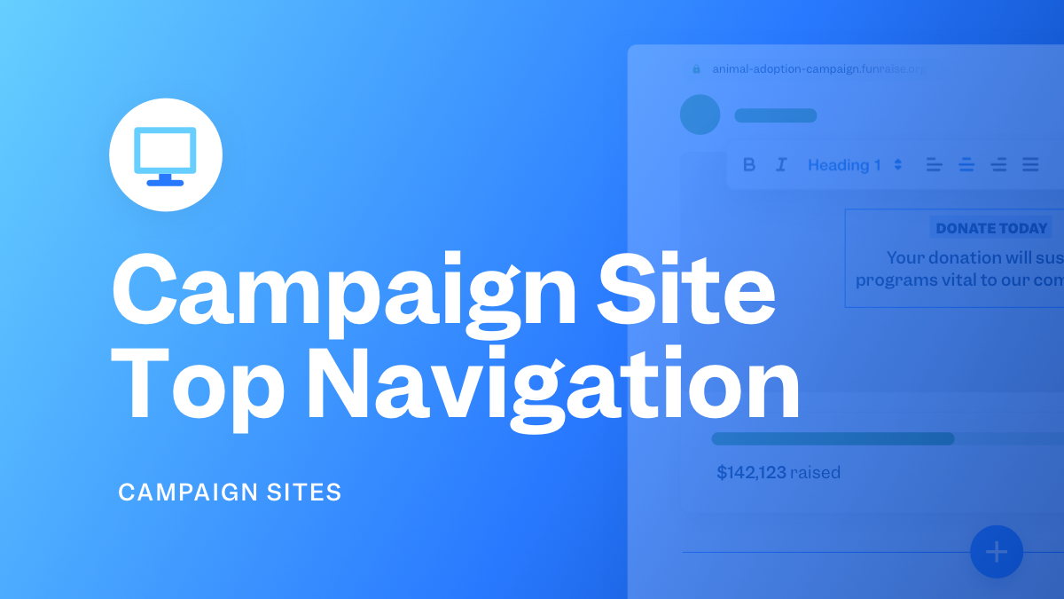 Top Navigation Lesson | Funraise University