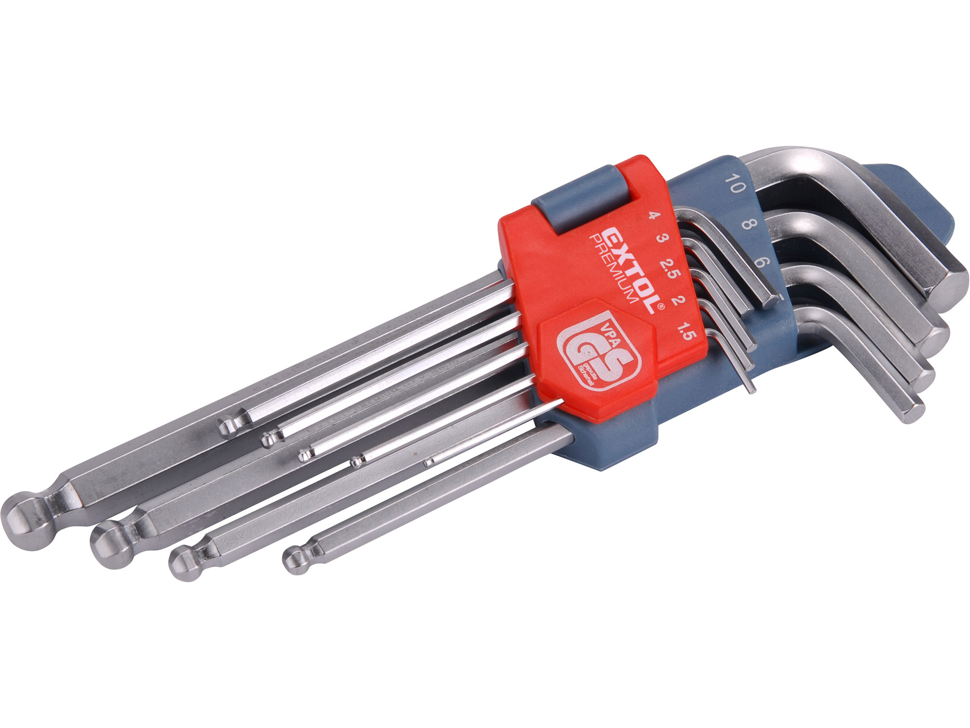 9pcs HEX Key Set, CrV, 1.5-10mm, with ball