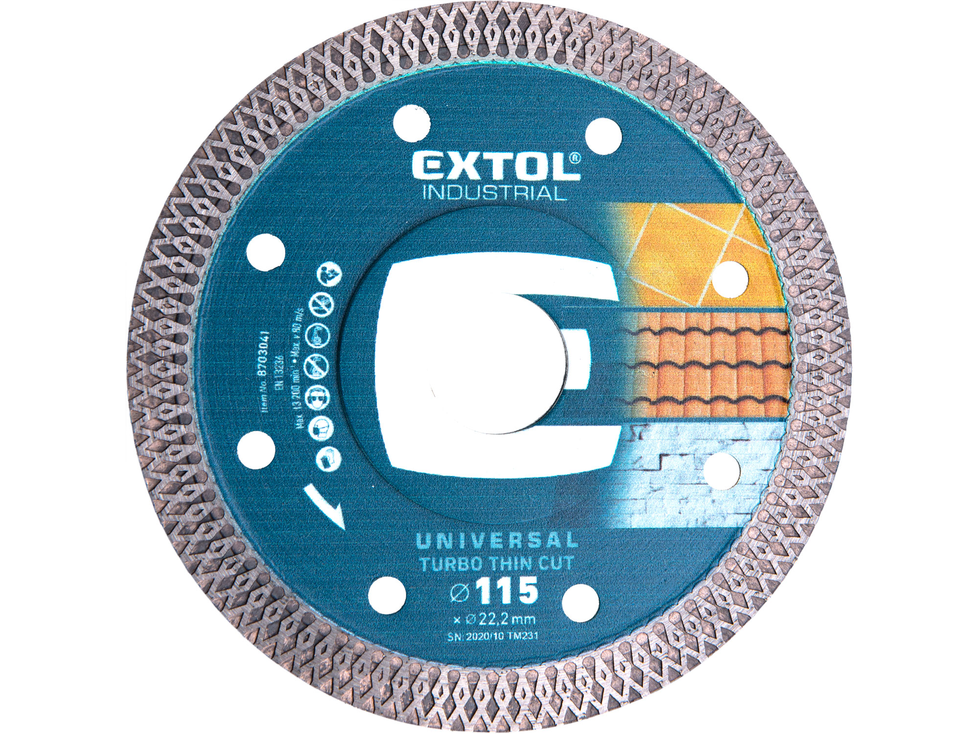 Diamond Cutting Disc, Thin, Wet & Dry Cut, 115mm Dia.,22.2mm ID, 1.5mm thk