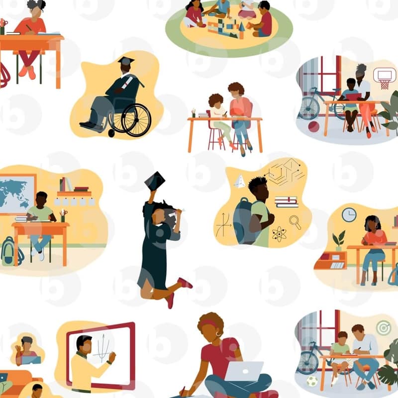 The Education Illustration Pack | Black Illustrations