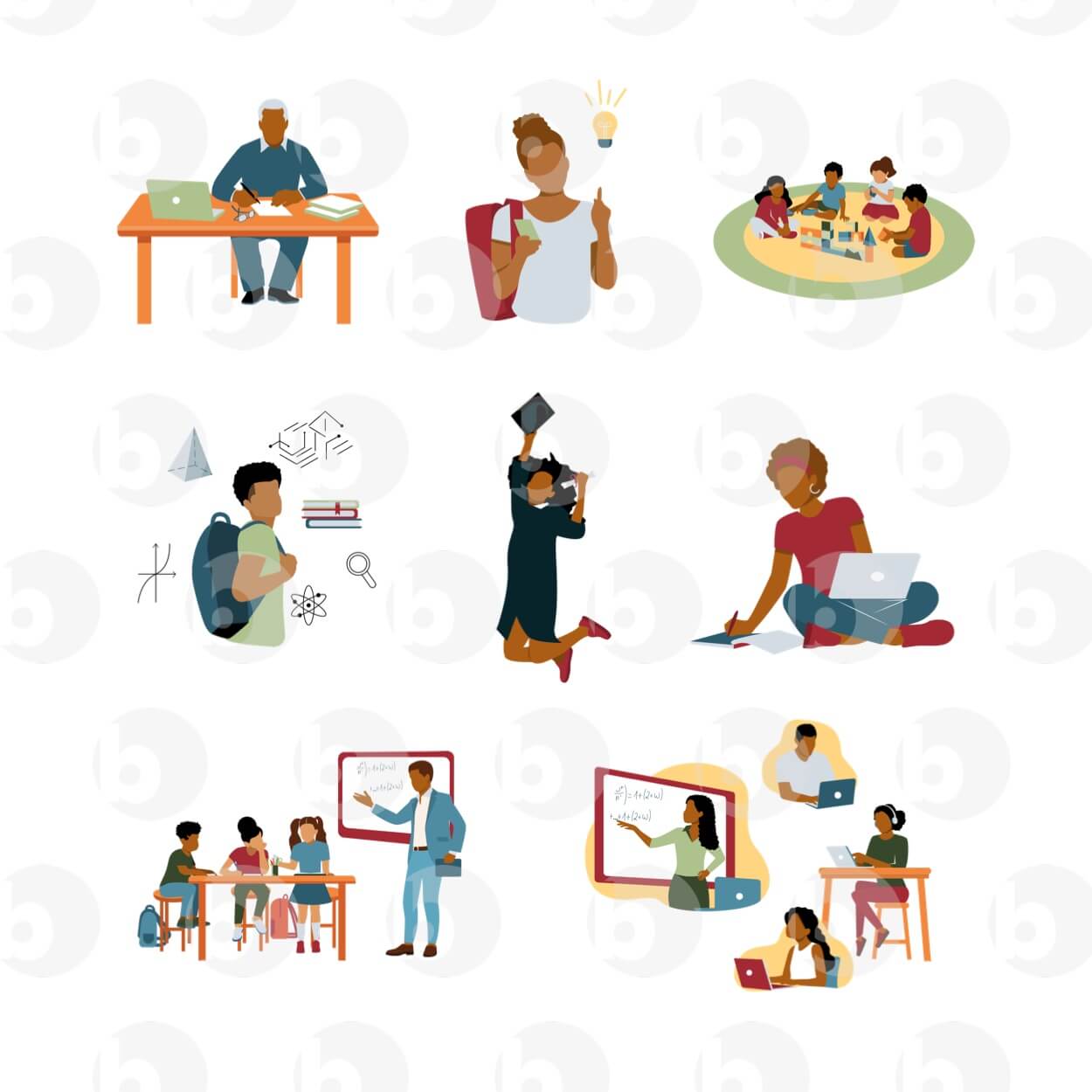 The Education Illustration Pack | Black Illustrations