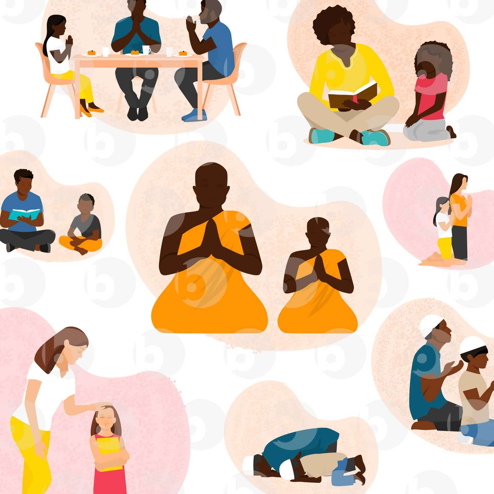 The Spirituality Illustration Pack | Black Illustrations