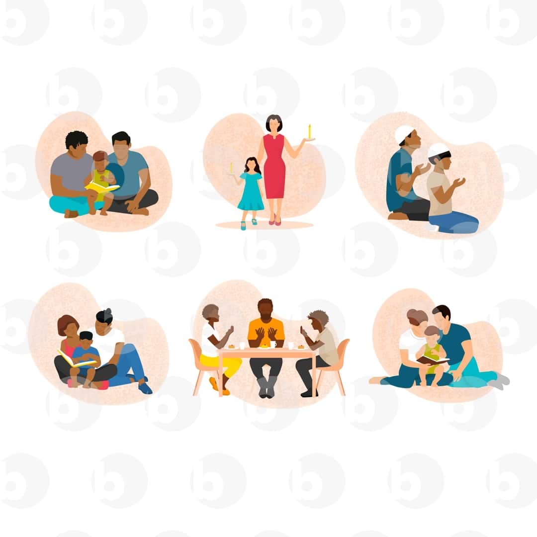 The Spirituality Illustration Pack | Black Illustrations