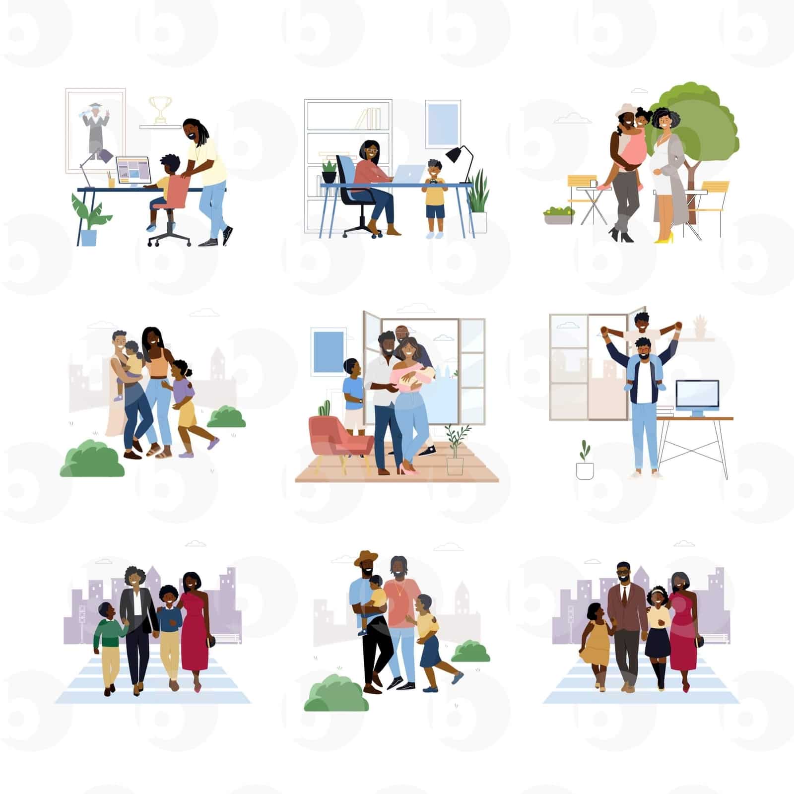 The Parent Life Pack | Black Illustrations