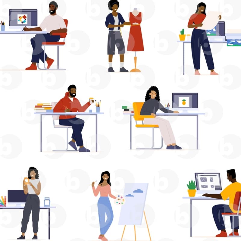 Black Illustration Packs | African American Illustrations