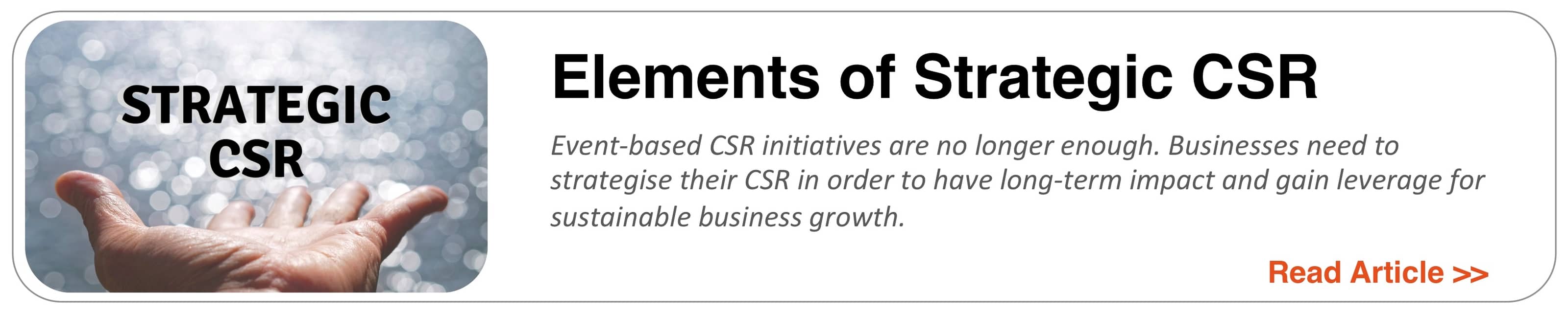 CSR Roadmap & Strategy