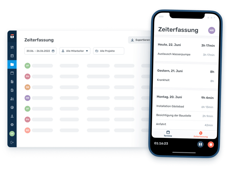 Zeiterfassung App Handwerk
