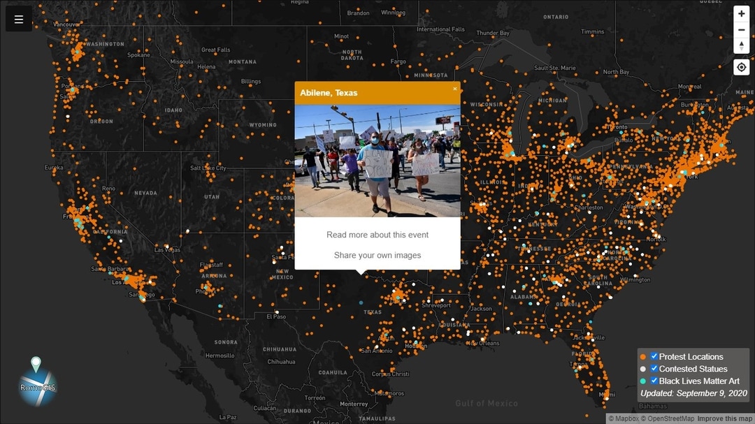 A map of the global Black Lives Matter movement