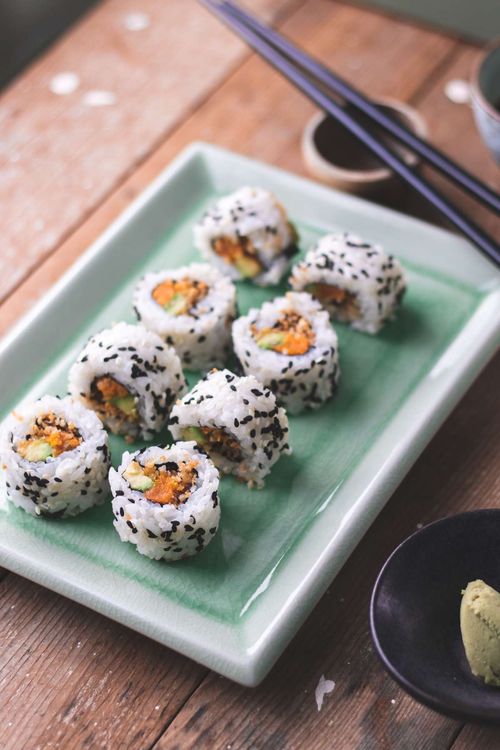 Sweet Potato Tempura Maki Sushi Rolls | The Maker Makes