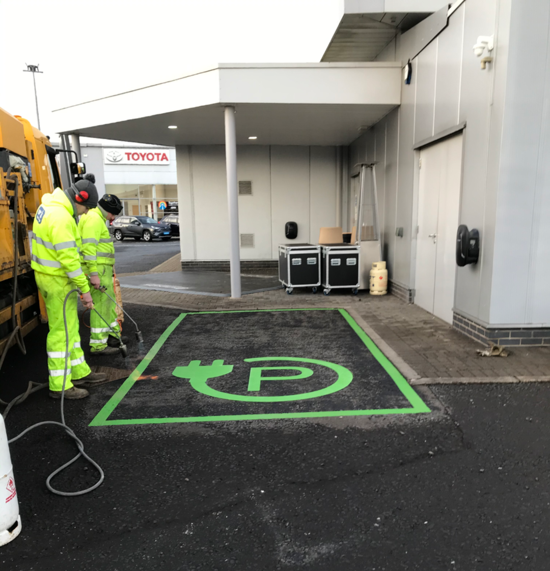 Electric Vehicle Bays (EV) Bay Markings & Painting Northern Ireland ...