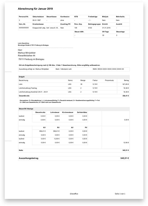 Lohnabrechnung nach Muster erstellen | Tipps & Beispiele