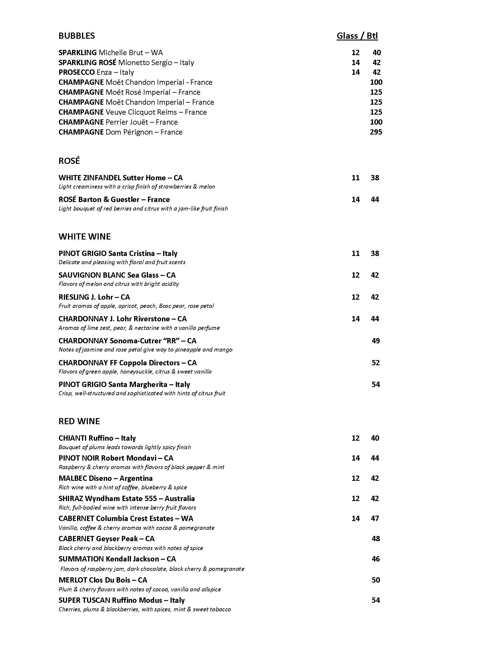 Menu | Gotham Comedy Club in New York City