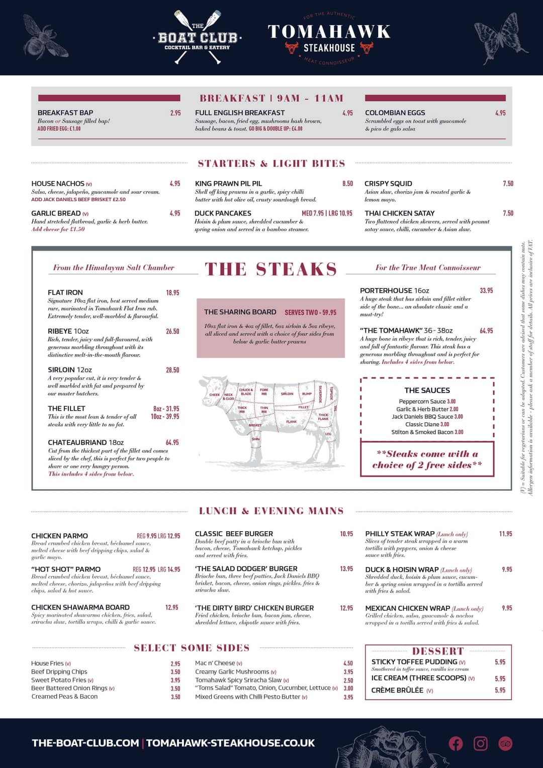 View Menus | The Boat Club, Durham - Cocktail Bar & Restaurant