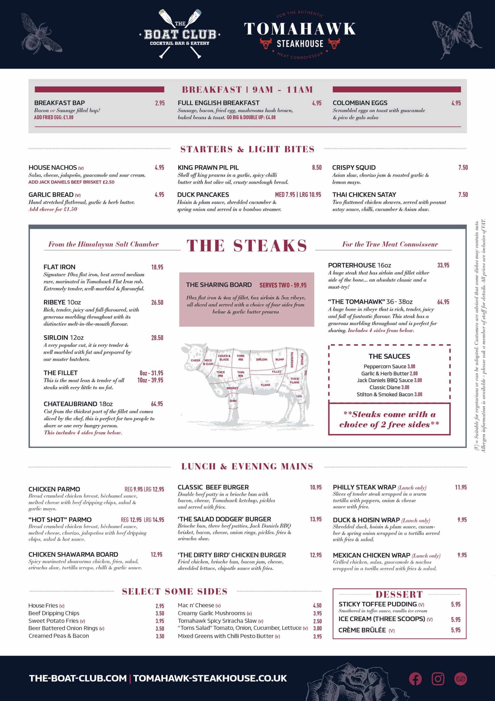 View Menus | The Boat Club, Durham - Cocktail Bar & Restaurant