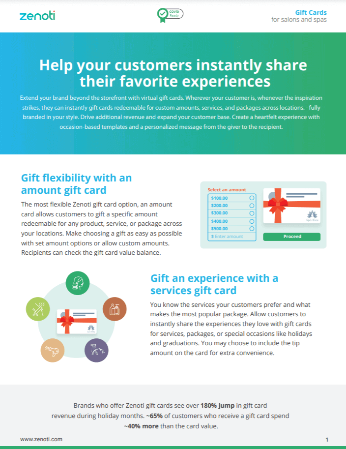 Zenoti - Find all of our datasheets for our core products