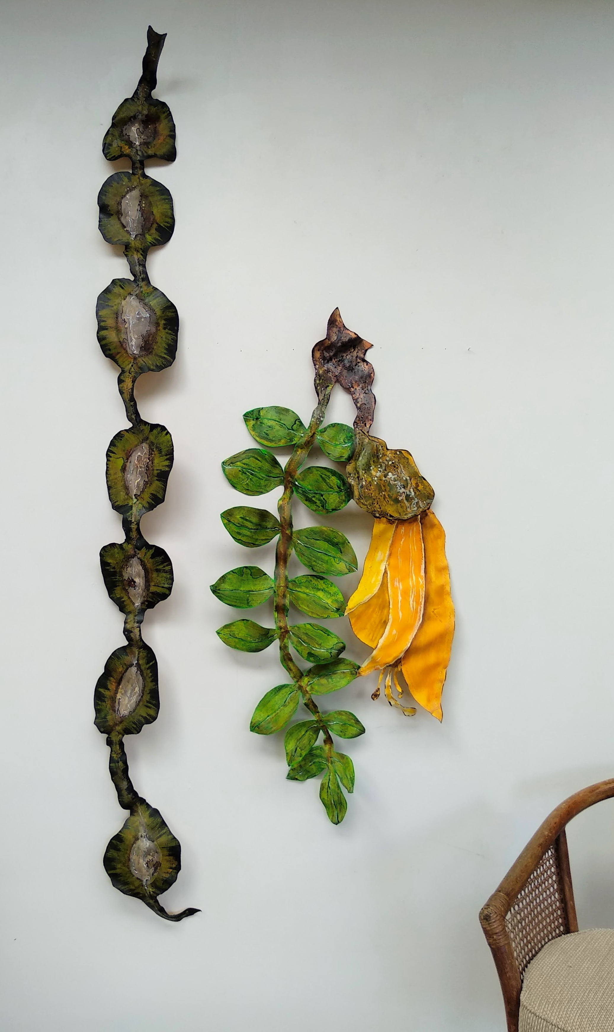 Green Kowhai Pod Sculpture | Artwork by Liz McAuliffe