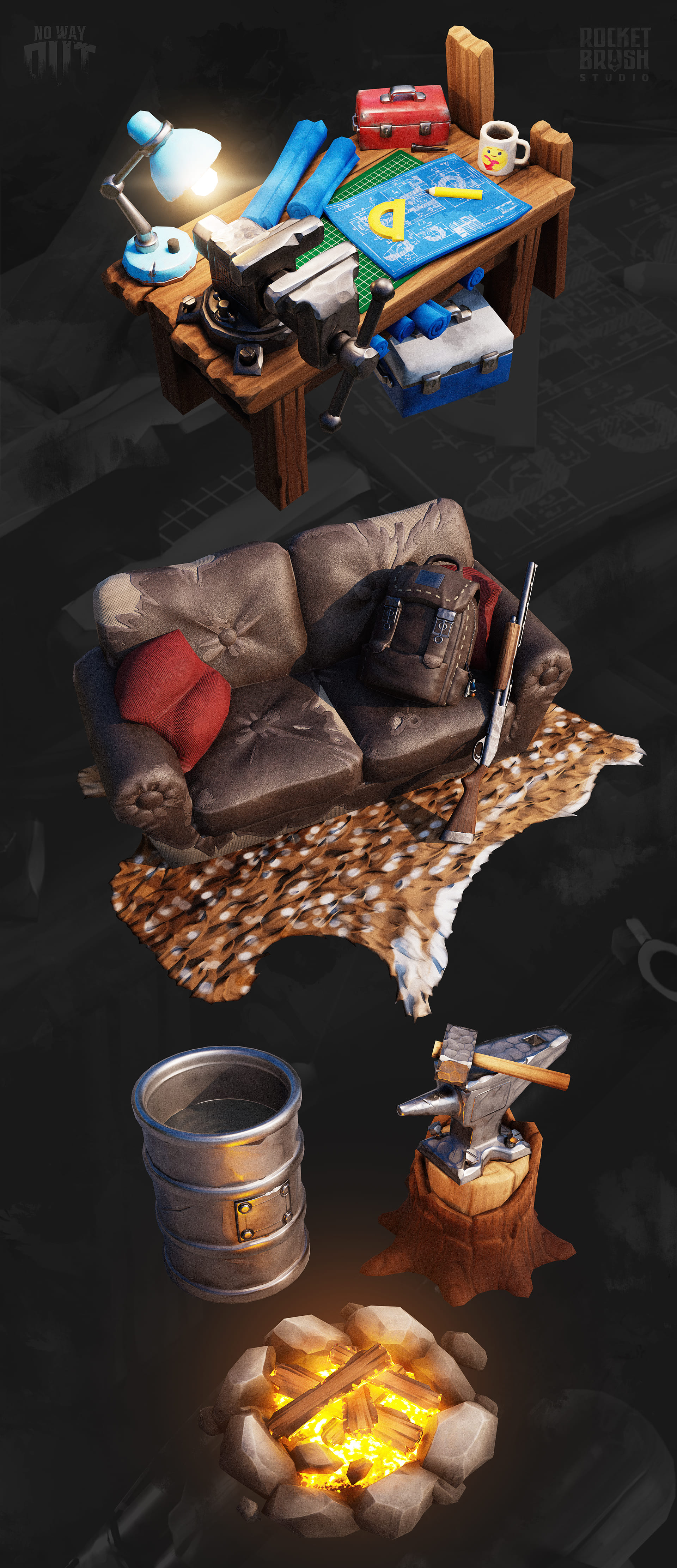 3D Props & Materials · No Way Out