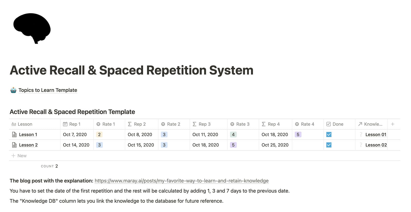 How To Practice Active Recall Spaced Repetition With Notion Template