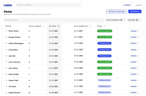 Digital forms & patient intake for Assisted Living / Group Homes | Lobbie