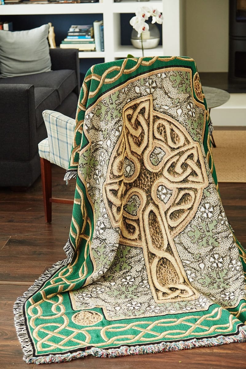 Celtic Cross Throw Blanket l Irish Gifts l Loominations