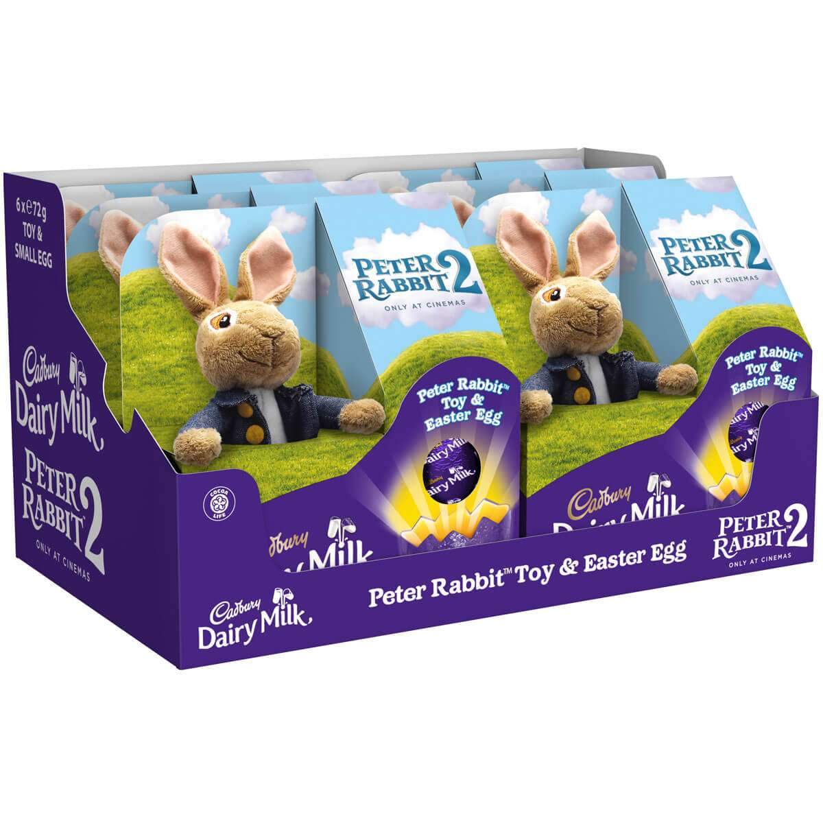 Hello Chocolate | Peter Rabbit Toy & Dairy Milk Easter Egg (Box of 6)