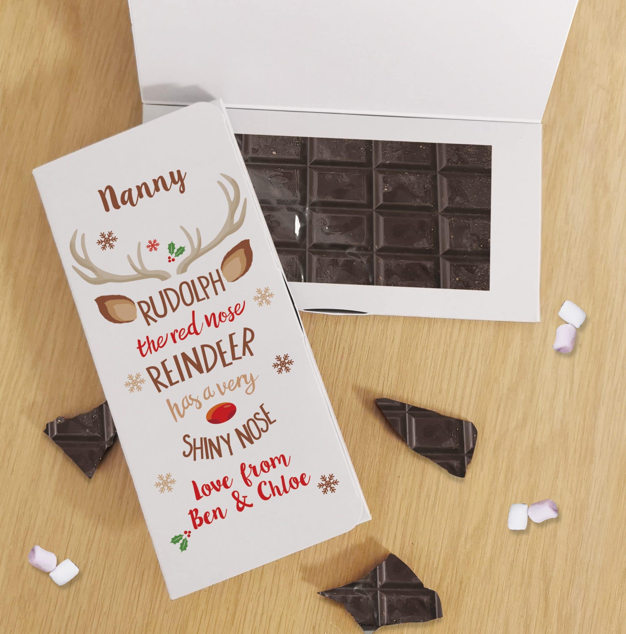Hello Chocolate | Rudolph Dark Chocolate Card 186696