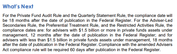 SEC Adopts The Private Fund Reform Rule
