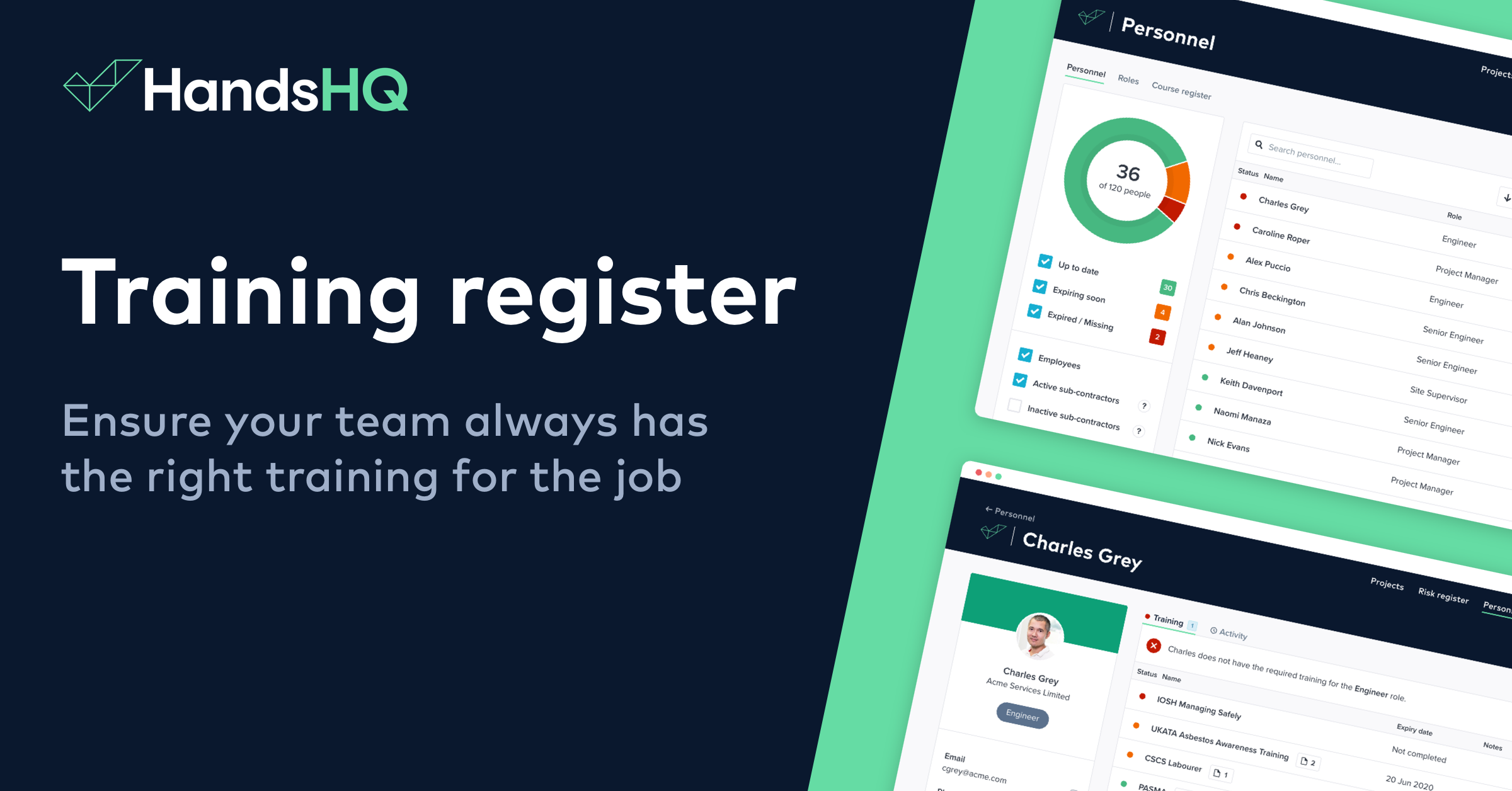 Training matrix software | HandsHQ Training Register