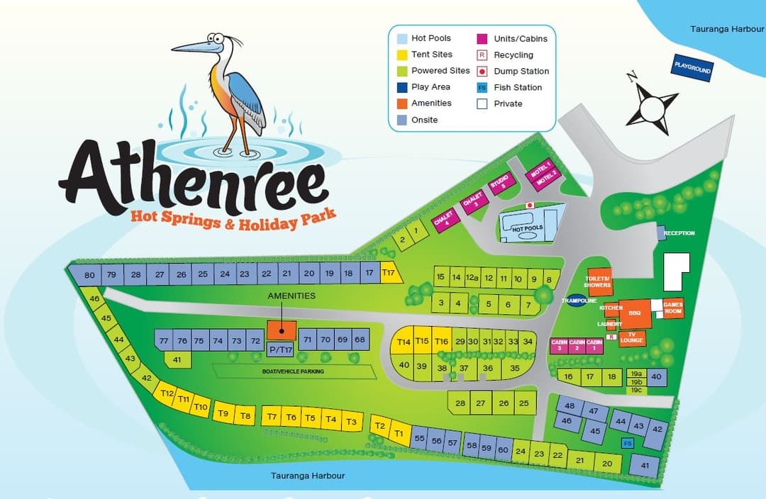 Map of Athenree Hot Spring and Motor Camp