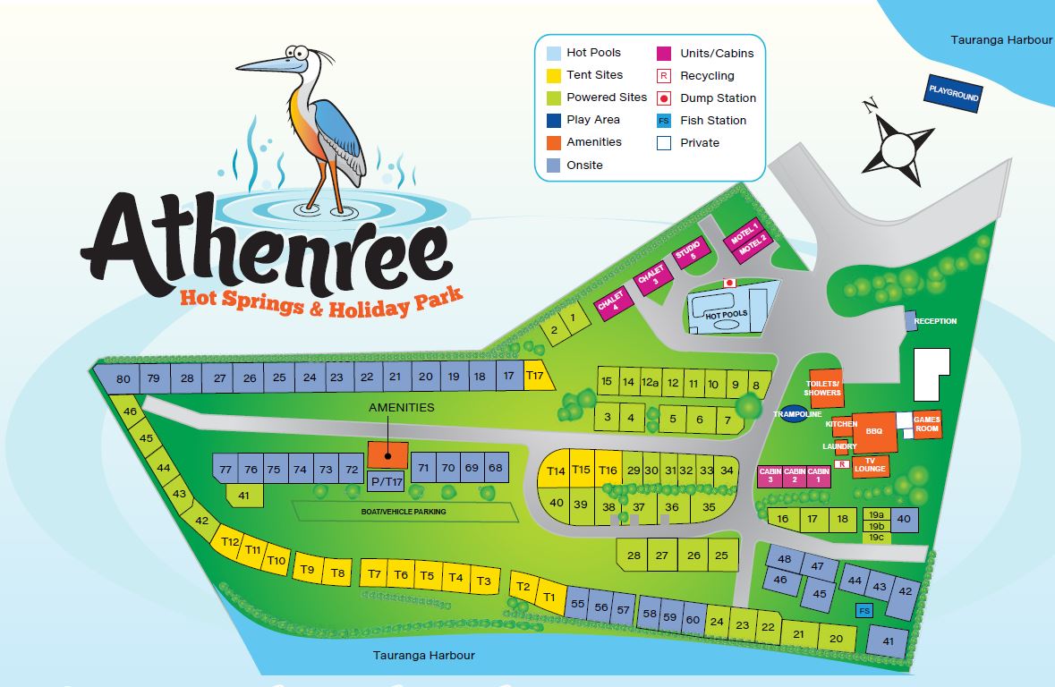 Map of Athenree Hot Spring and Motor Camp
