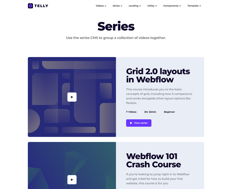 Telly - Webflow HTML website template