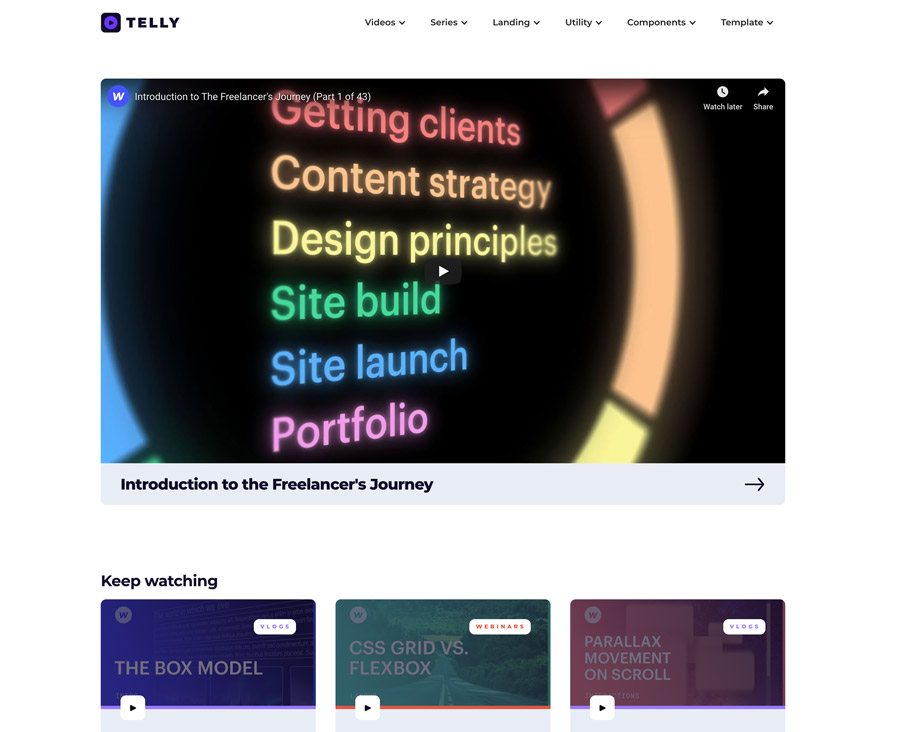 Telly - Webflow HTML website template