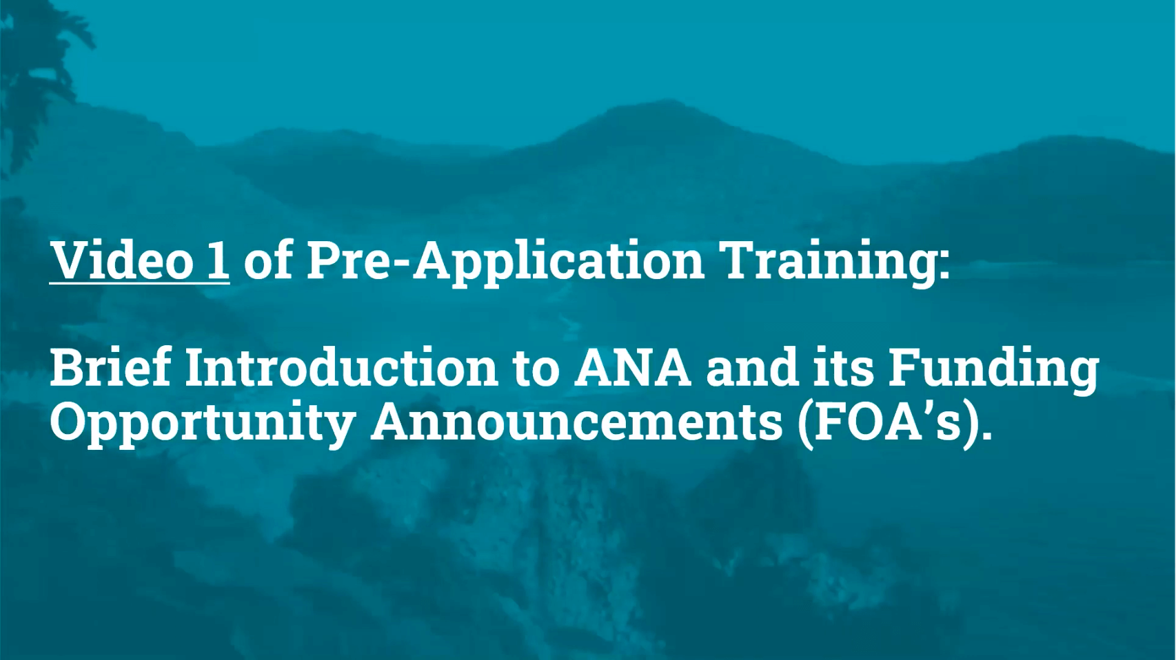 ANA Online Training - PPD