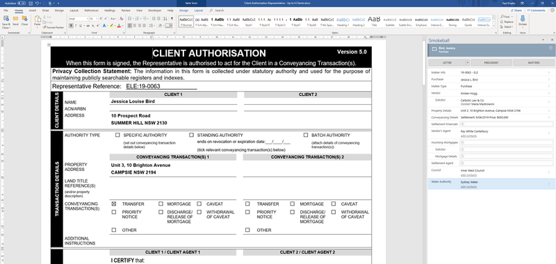 Best Conveyancing Law Firm Software - Smokeball