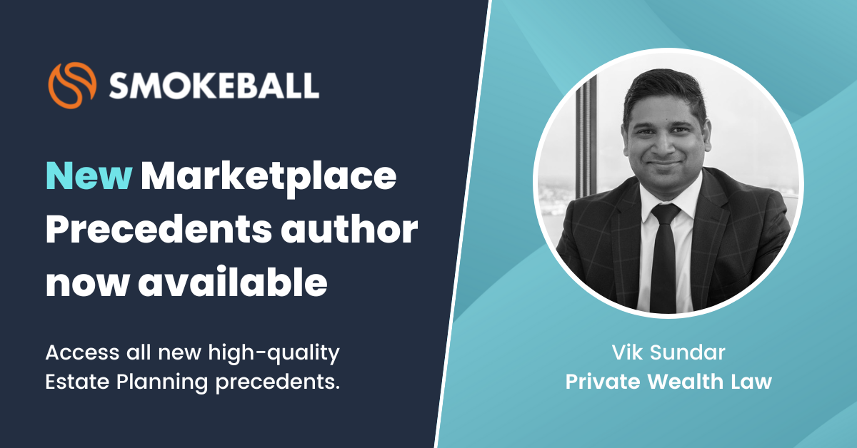 Smokeball's Marketplace Precedents offering welcomes another new author ...