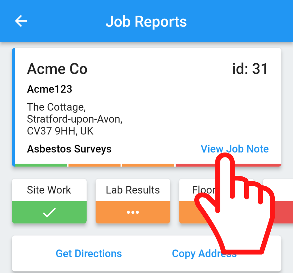 Viewing Job Notes - Flow Mobile Surveying