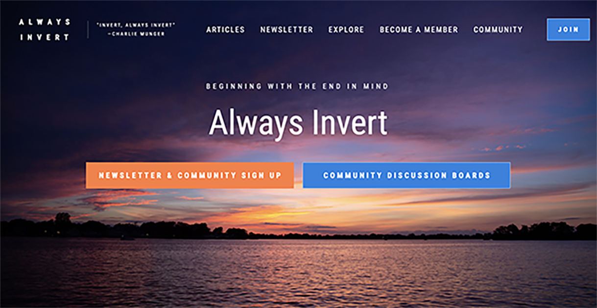 Always Invert — Beginning With the End In Mind