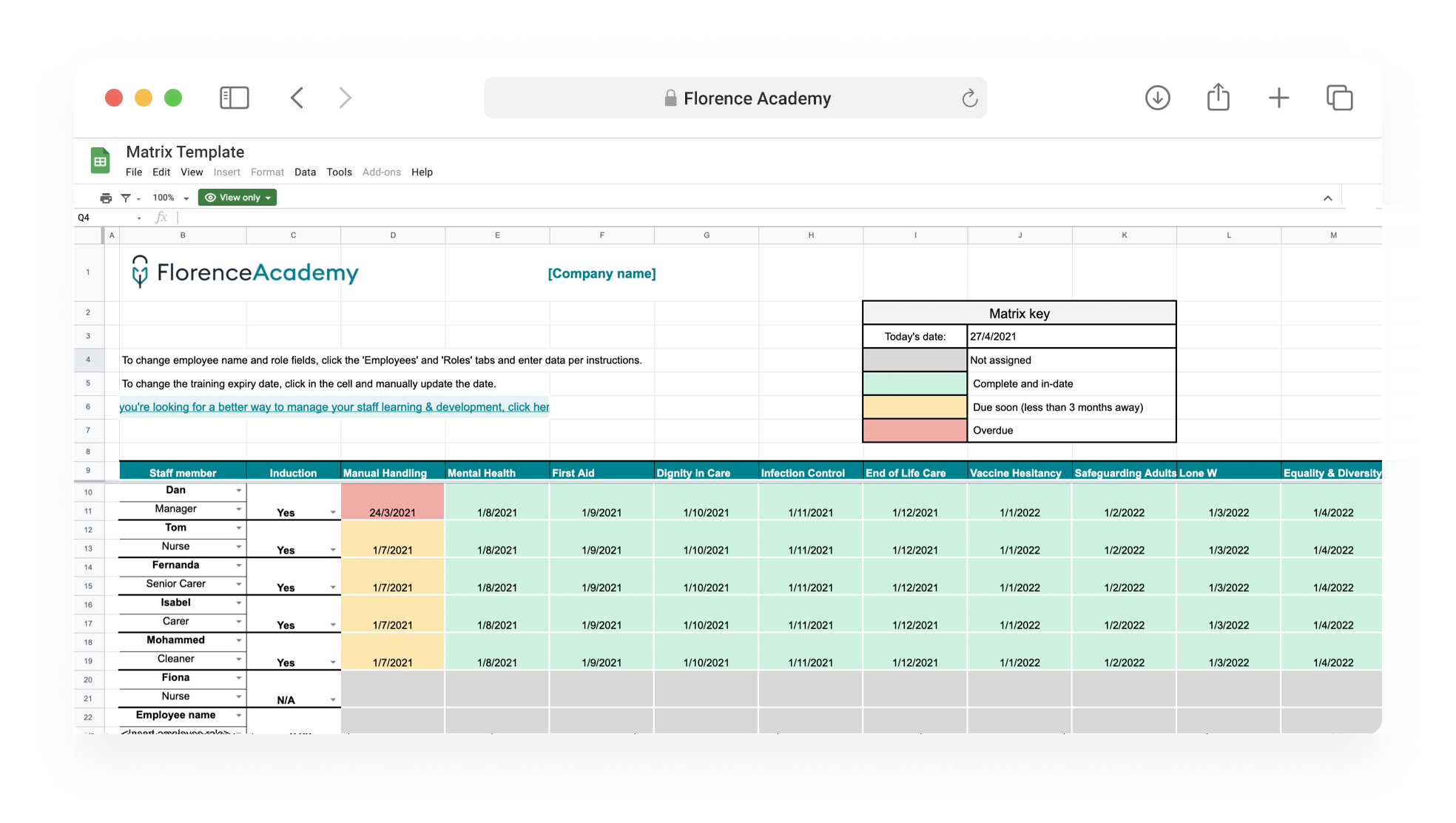 Free Employee Training Matrix Template Excel FREE PRINTABLE TEMPLATES