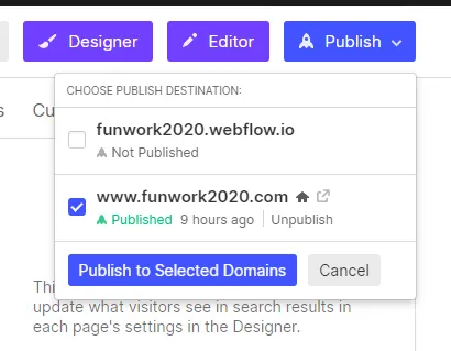 【Webflow Tips】 Webflowでサイトリリースする方法 - 注意点も解説 - | Sitefun | Funwork