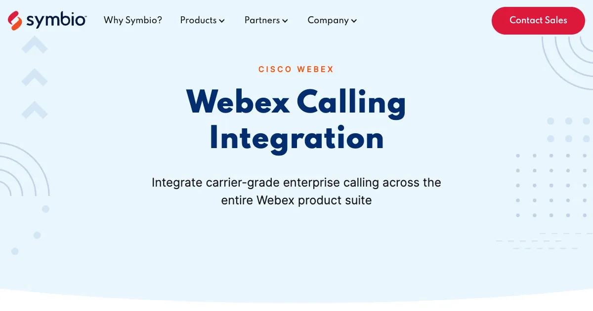 Cisco Webex Calling | PSTN & VoIP Carrier - Symbio