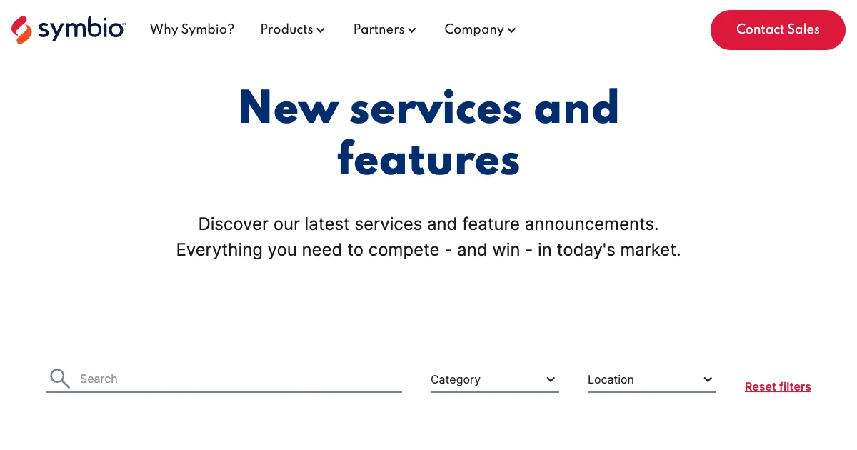 Symbio new telecommunication services and features