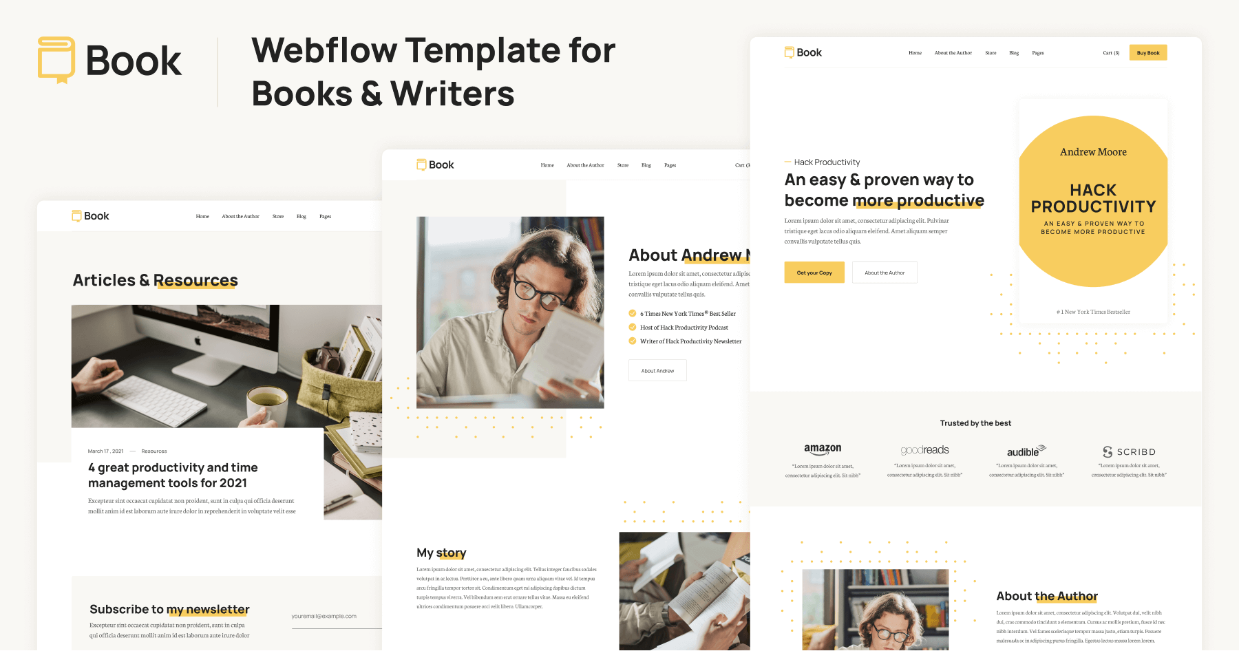 Start Here - Book - Webflow Ecommerce website template