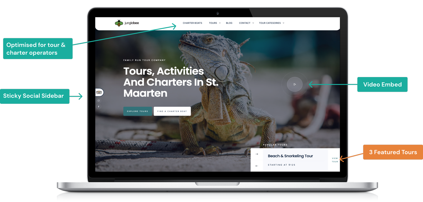 Website Template For Tour & Charter Operators