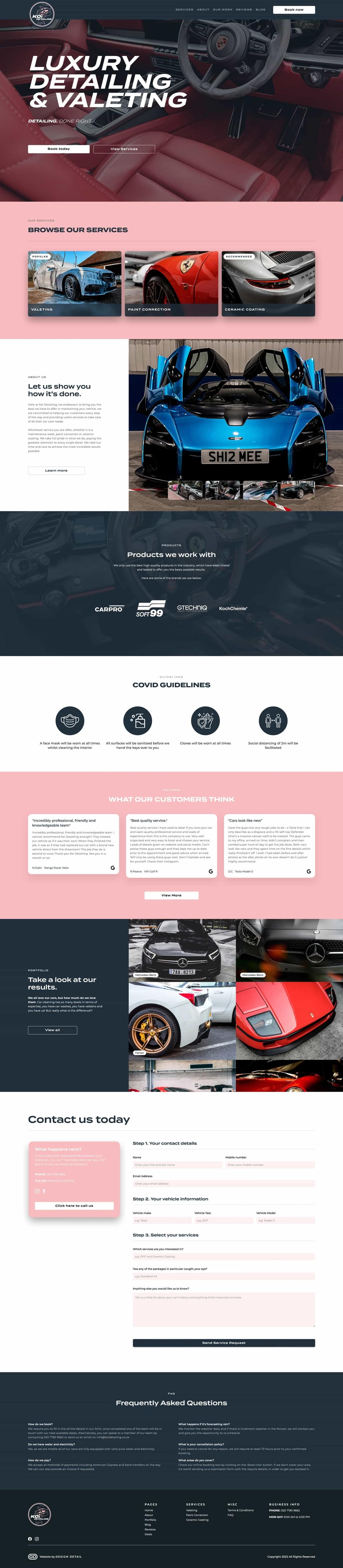 Car Detailing Website Design Portfolio