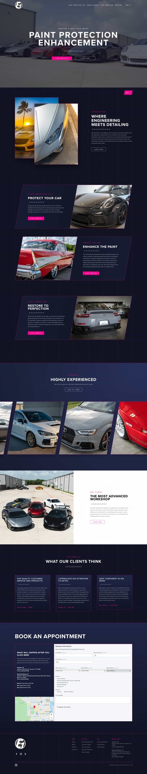 Car Detailing Website Design Portfolio