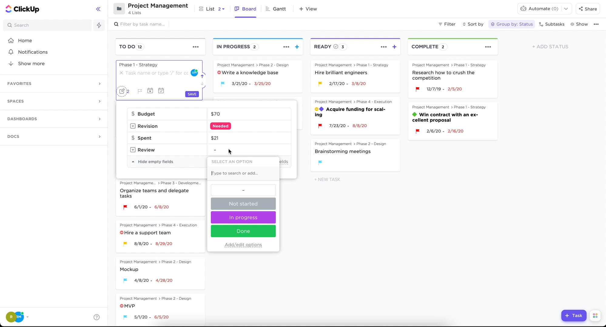 Clickup | UI, UX Design | SaaS | Application Design | saas ui
