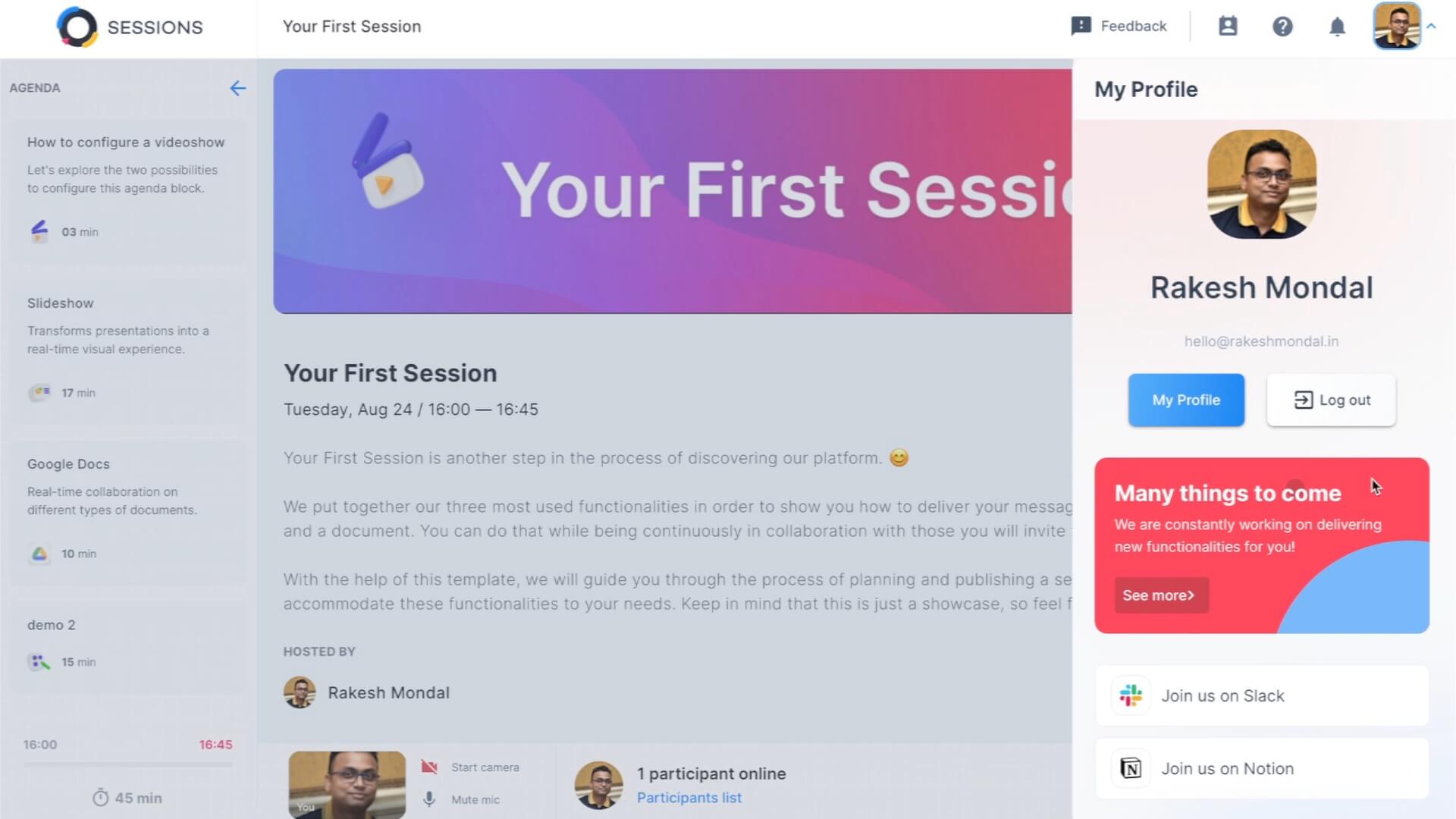 Sessions | UI, UX Design | SaaS | Application Design | saas ui